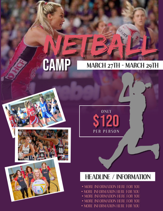 Netball Camp Flyer Template | PosterMyWall