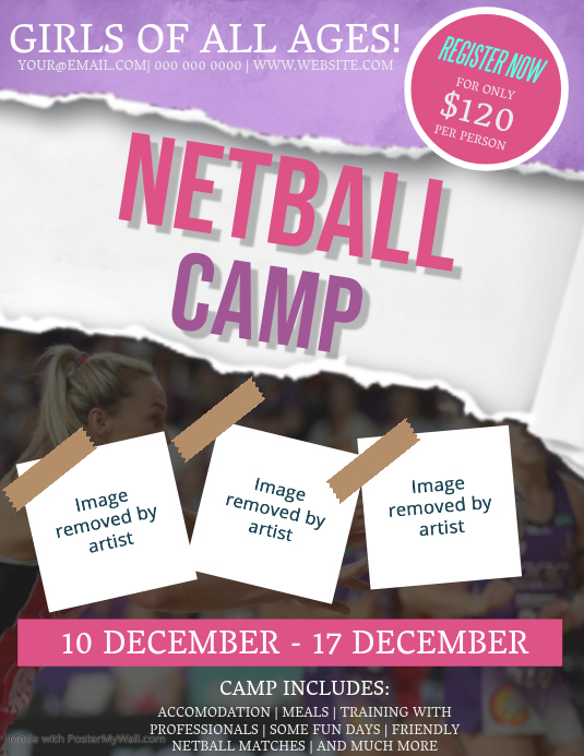 Netball Camp Flyer Template | PosterMyWall