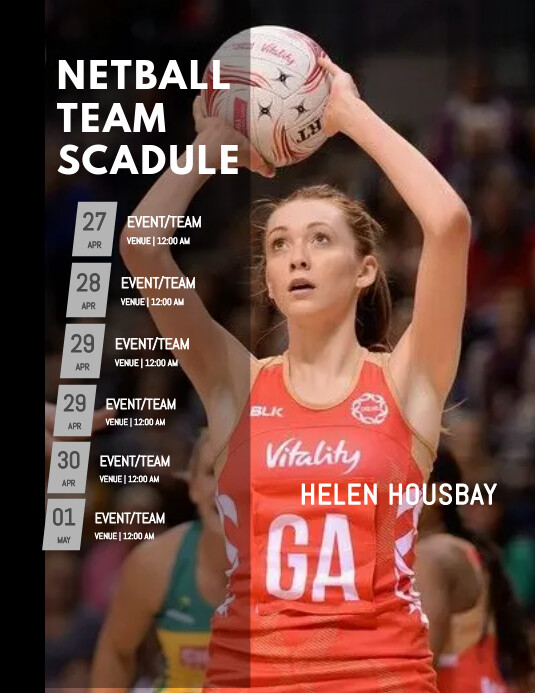 NETBALL FLYER DESIGN Template | PosterMyWall