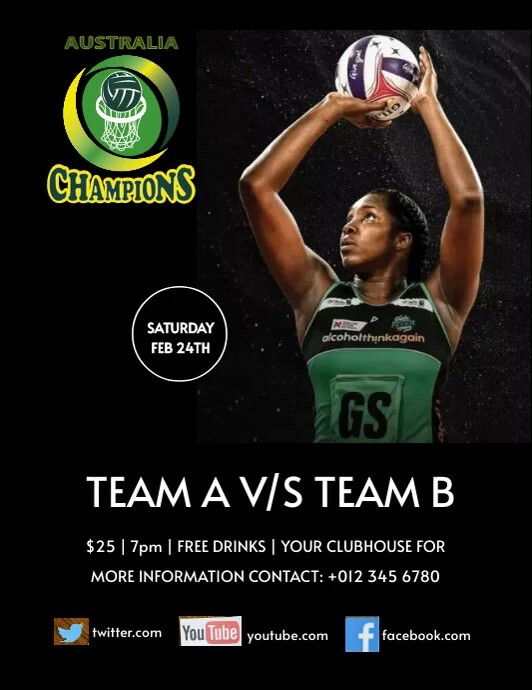 NETBALL FLYER DESIGN Template | PosterMyWall