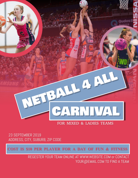 Copy of Netball Flyer Template | PosterMyWall
