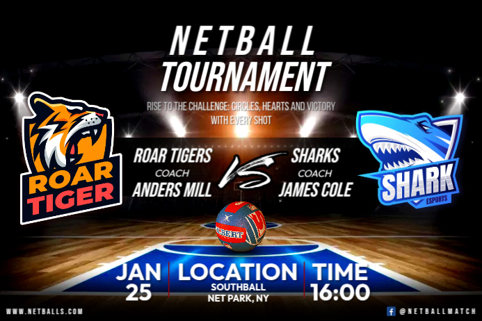 Netball Match Banner Template | PosterMyWall