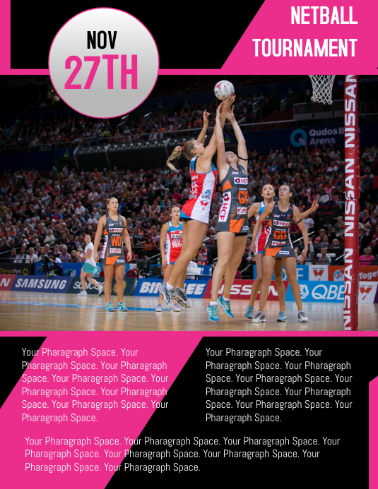 Copy of NETBALL TOURNAMENT FLYER TEMPLATE | PosterMyWall