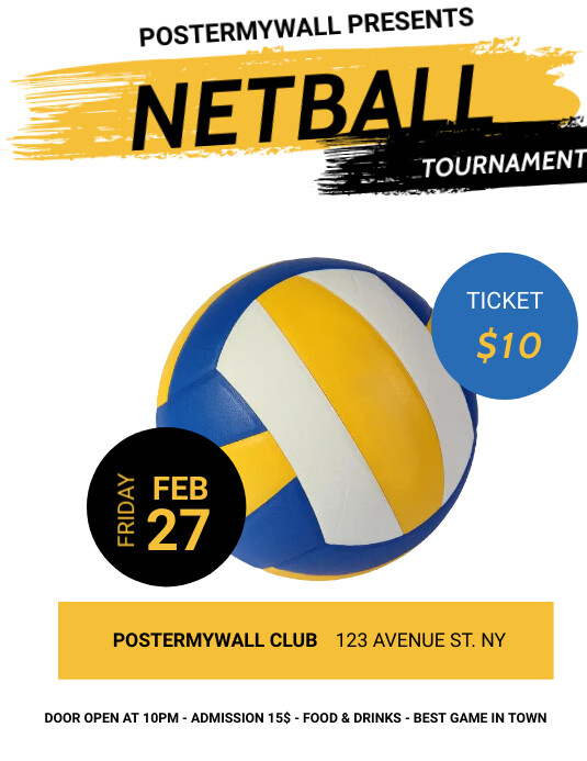 Netball Tournament Flyer Template | PosterMyWall