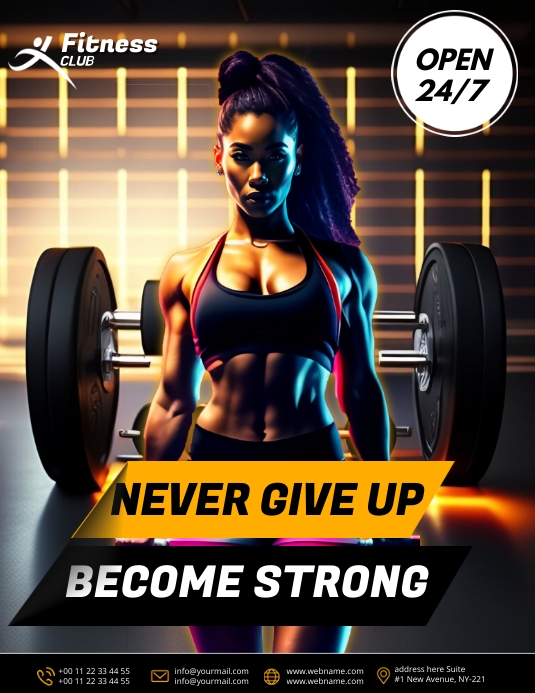 Never Give Up Become Strong Template | PosterMyWall