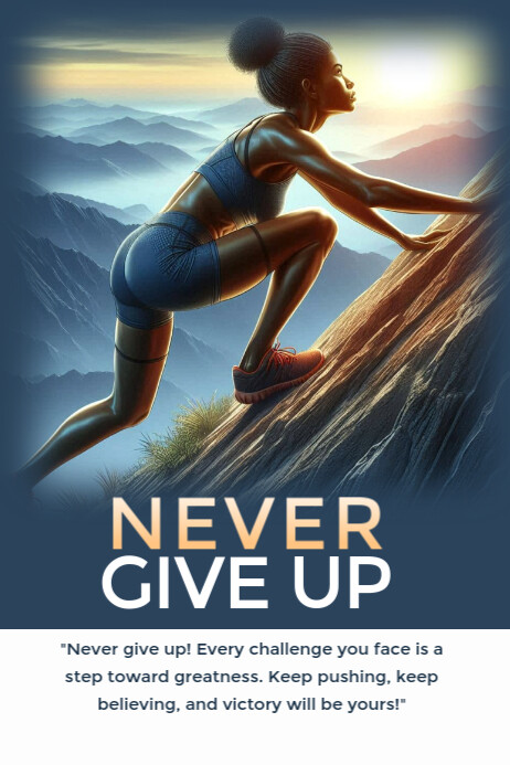 Never give up Template | PosterMyWall