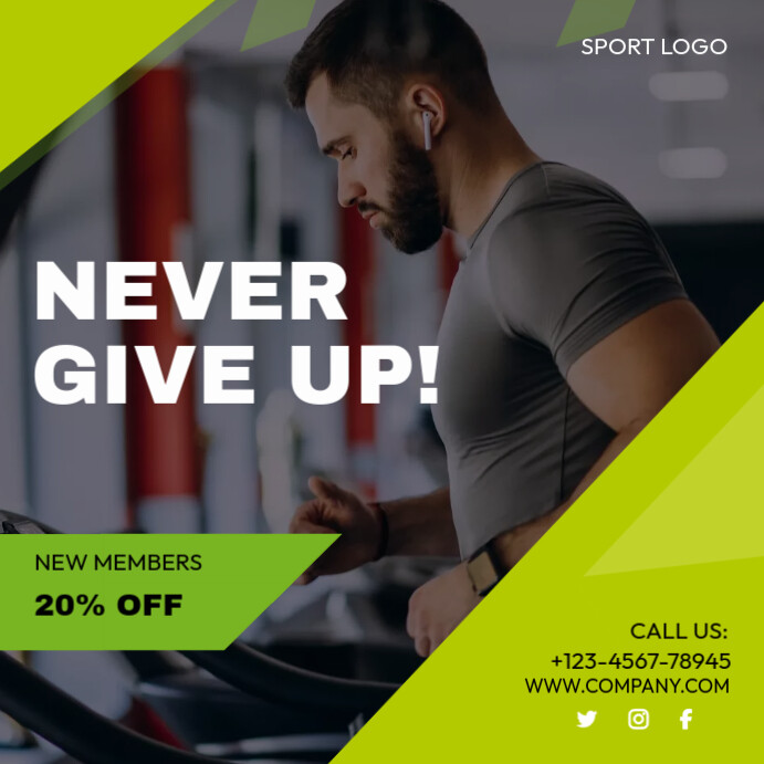Copy of Never give up fitness poster | PosterMyWall
