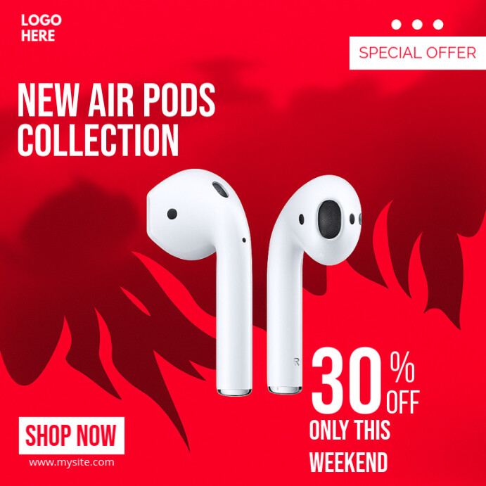 Copy of New Air pods Sale Ad Poster Template | PosterMyWall