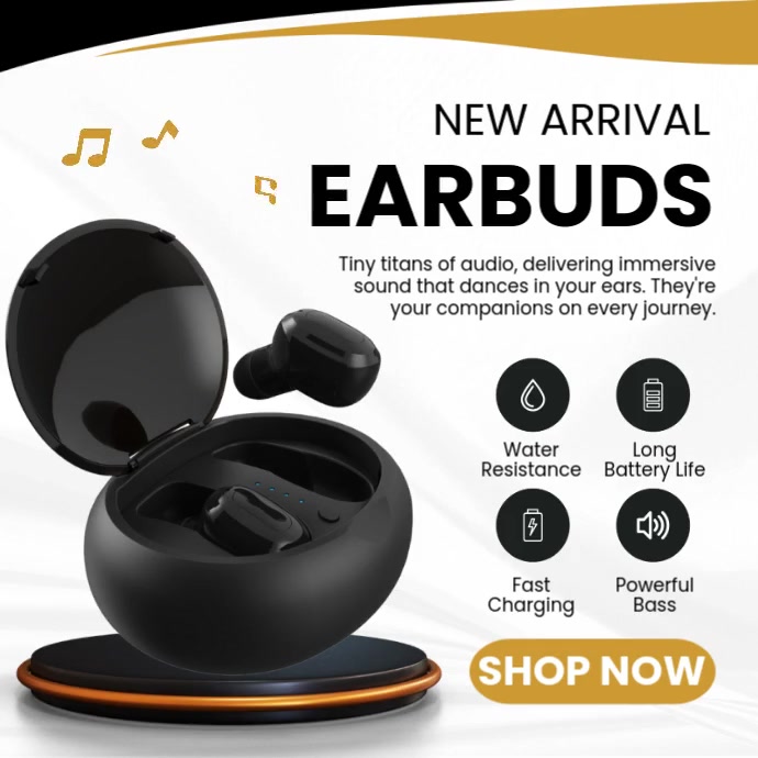 New Arrival Earbuds Template | PosterMyWall