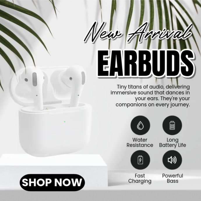 New Arrival Earbuds Template | PosterMyWall