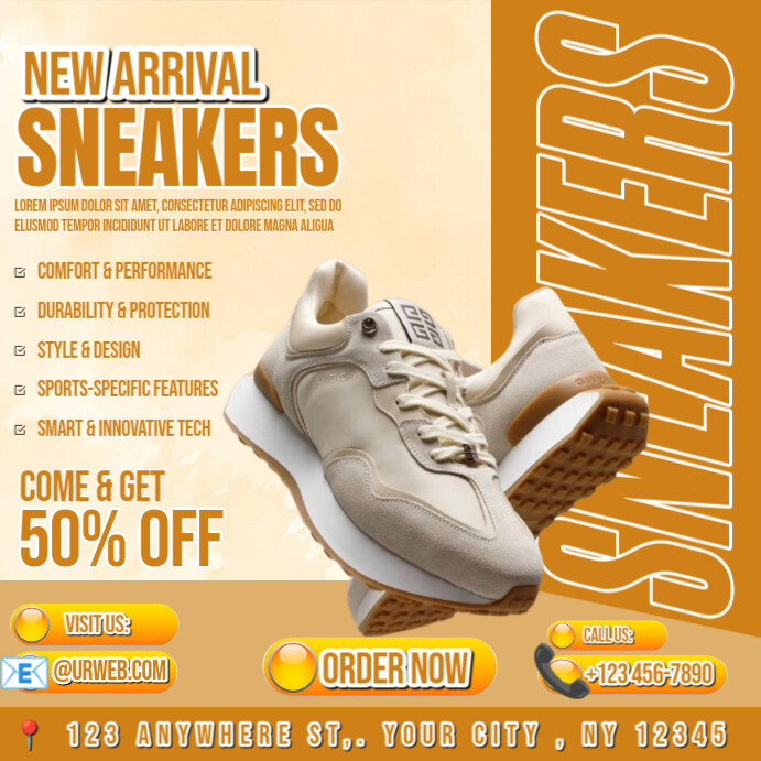 New Arrival Sneakers Flyer Templat | PosterMyWall