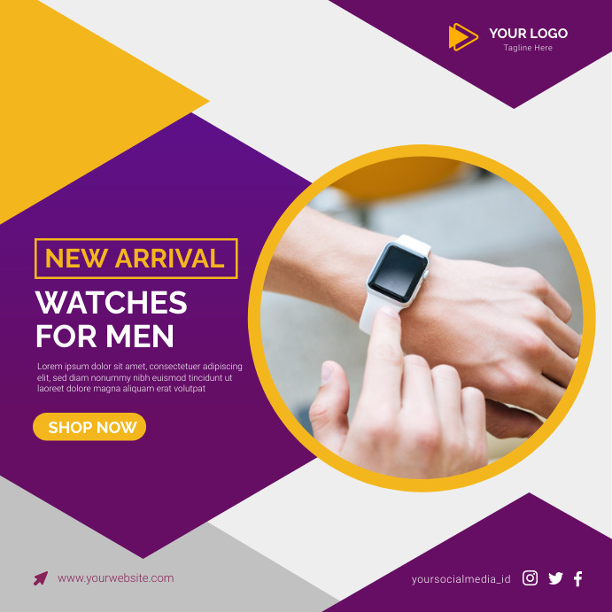 New Arrival Watches For Men Poster Template | PosterMyWall