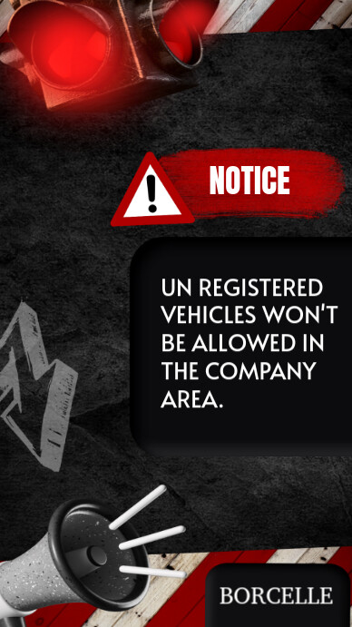 Copy of New black high alert notice of unregistered vehicles Instagram ...