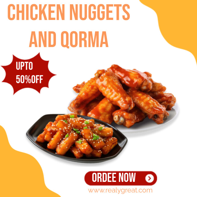 New brunch chicken nuggets and foods Template | PosterMyWall