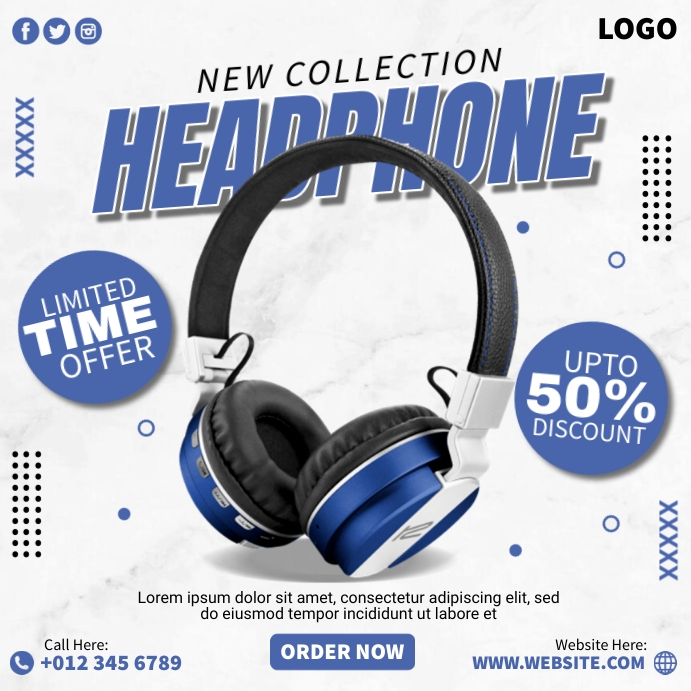 New Collection Headphone Template | PosterMyWall