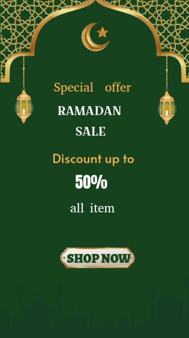 New dark green special Ramadan sale with discount 50%off Instagram ...