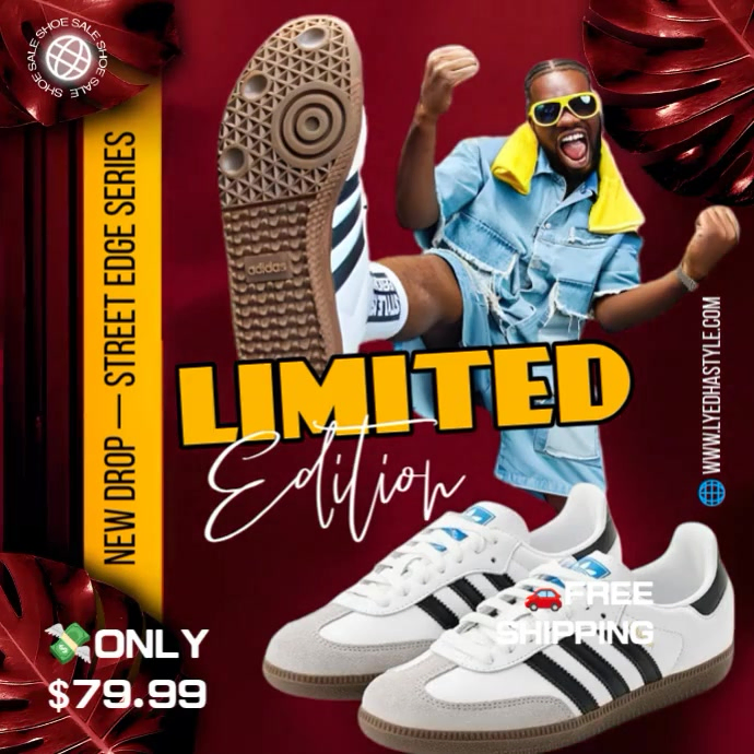 New Drop Street Edge Series Shoe Ads Template | PosterMyWall