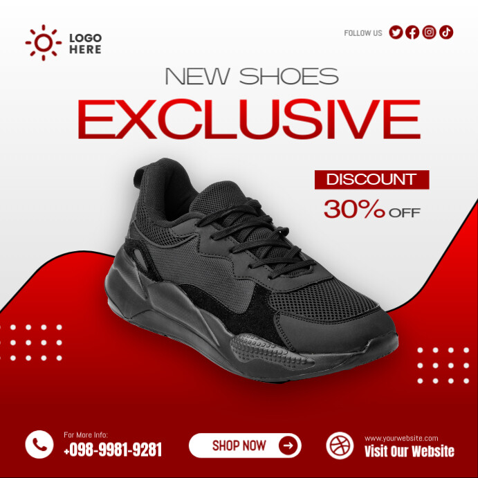 New Exclusive Shoes Promotion Social Media Post Template | PosterMyWall