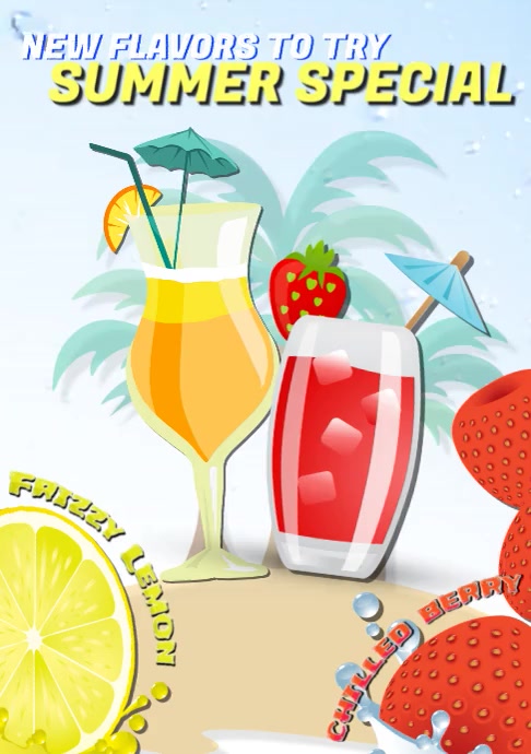 New Flavored Drink Advertisement Template | PosterMyWall