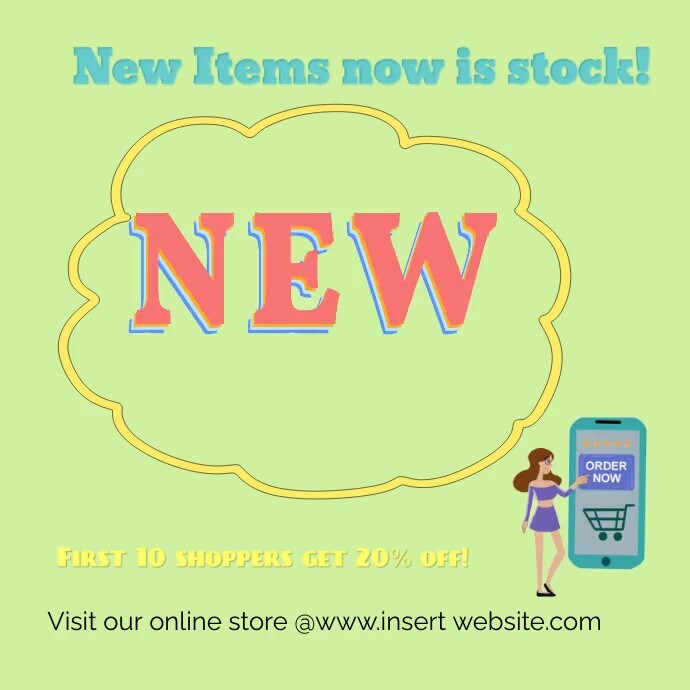 New items now in stock Template | PosterMyWall