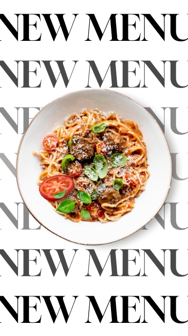 New Menu Instagram Story White Modelo | PosterMyWall