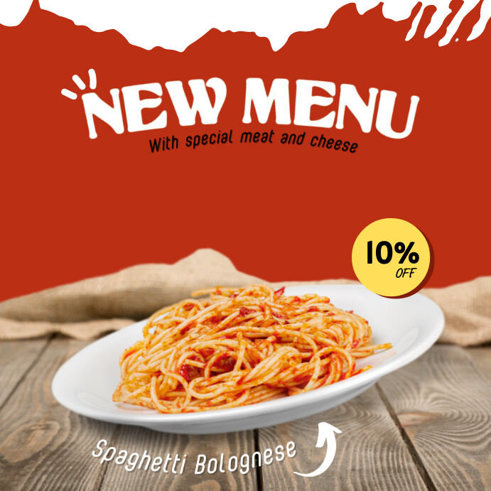 NEW MENU SPAGHETTI BOLOGNESE Template | PosterMyWall