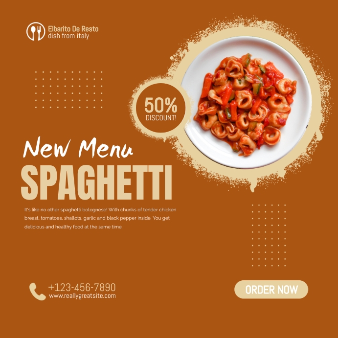 Copy of New Menu Spaghetti | PosterMyWall