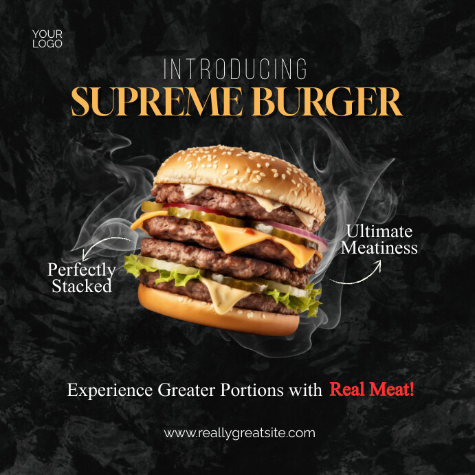 NEW MENU SUPREME BURGER INSTAGRAM POST Template | PosterMyWall