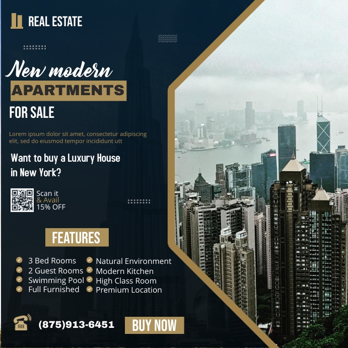 Plantilla de New Modern Apartments | PosterMyWall