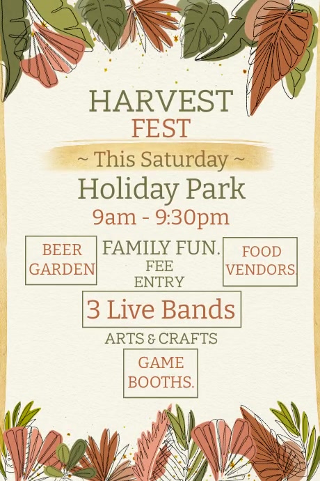 New Modern Harvest Fest Poster Template | PosterMyWall
