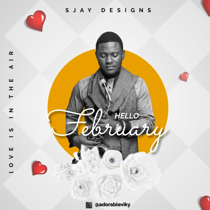 New Month February Valentines Greeting Flyer | PosterMyWall