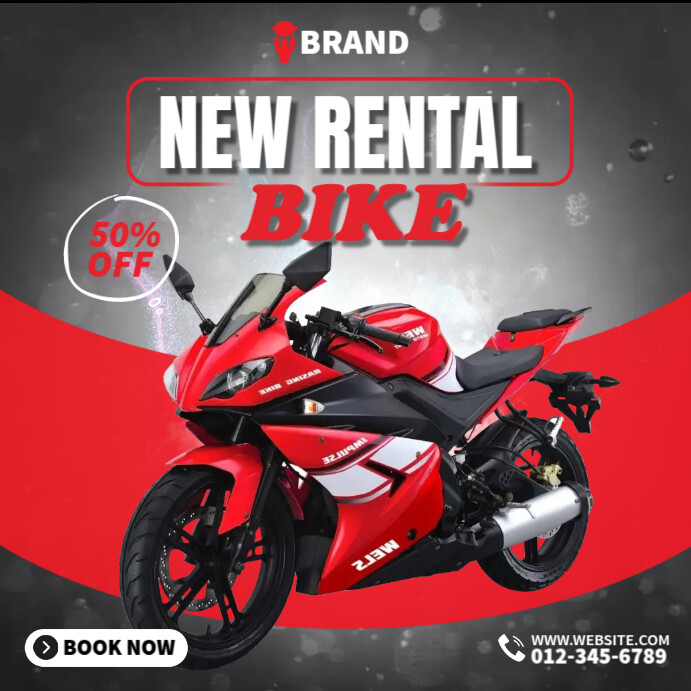 Copy of New Rental Red Bike | PosterMyWall