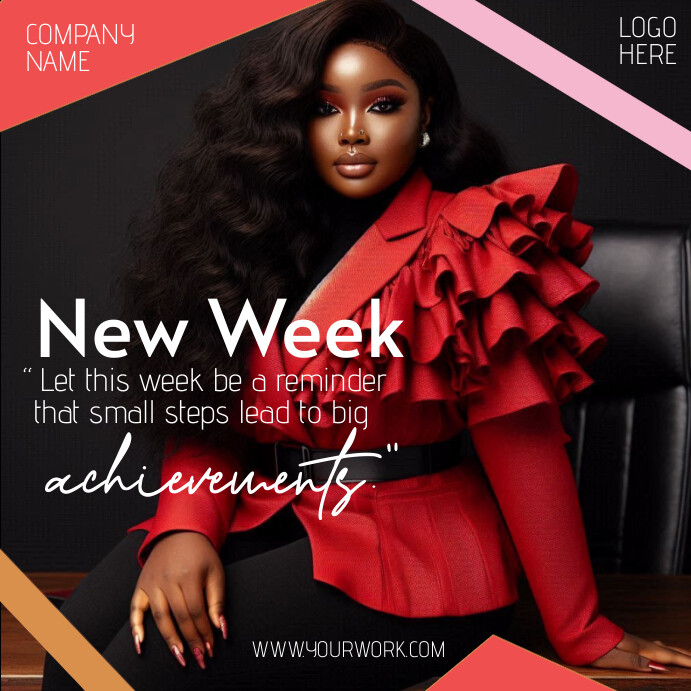 New Week Black Instagram Post Template | PosterMyWall