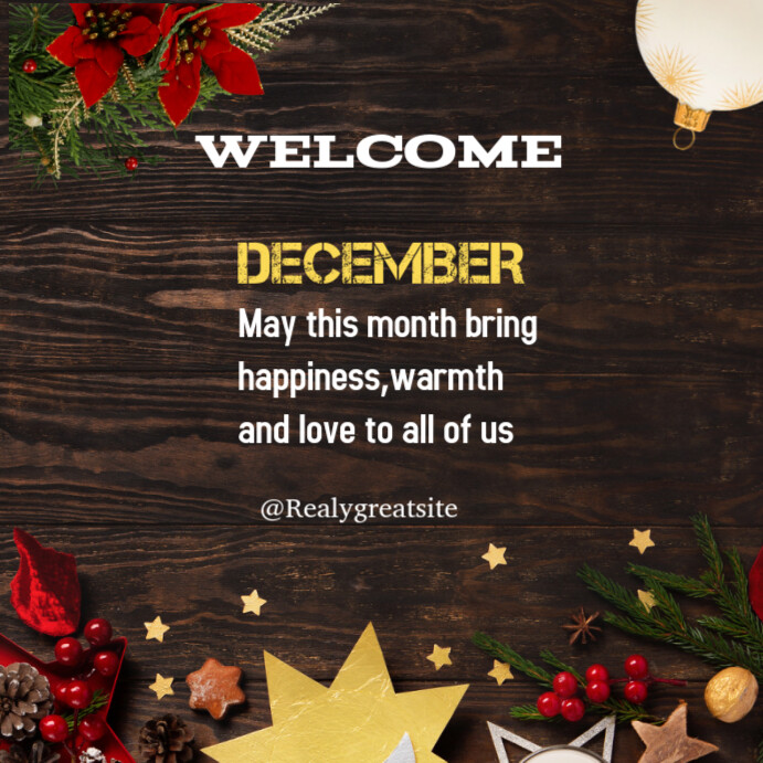 New welcome December Instagram poster template design | PosterMyWall