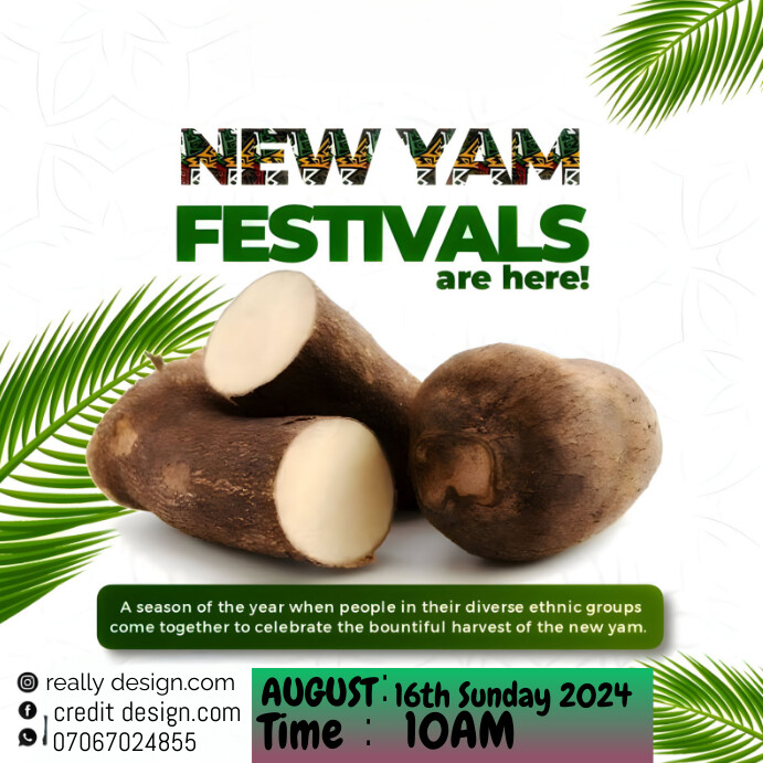 New yam festival Template | PosterMyWall