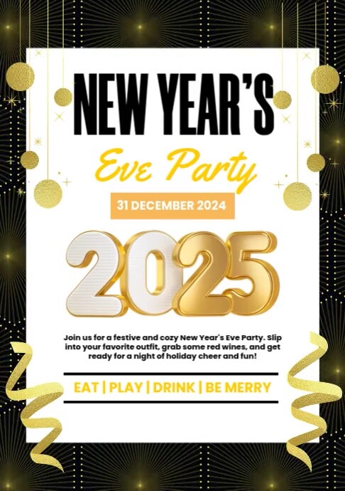 New Year's 2025 Eve Party Template | PosterMyWall