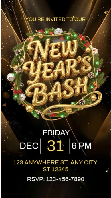 New Year's Bash Invitation Template | PosterMyWall