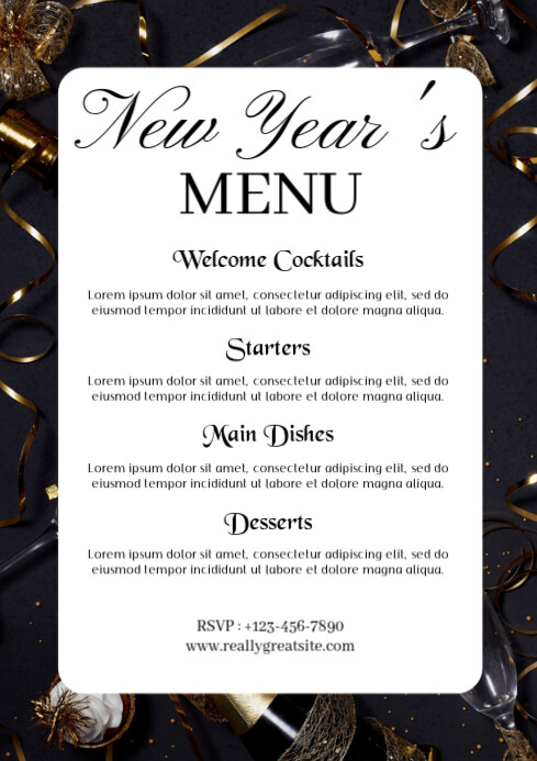 New Year's Menu Template | PosterMyWall