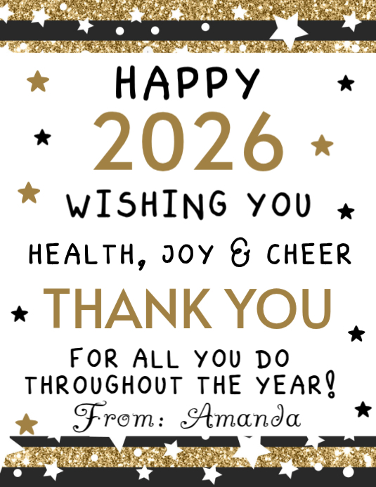 Plantilla de New Year's Thank You Gift Tags | PosterMyWall