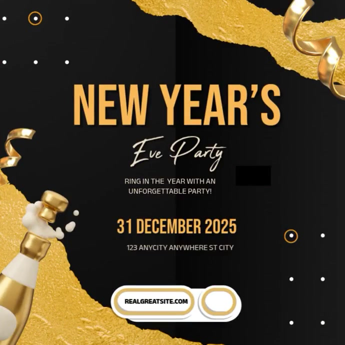 New Year’s Eve NYE Party Template | PosterMyWall