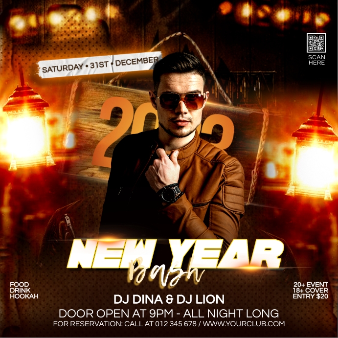 New Year's Bash Ads Template | PosterMyWall