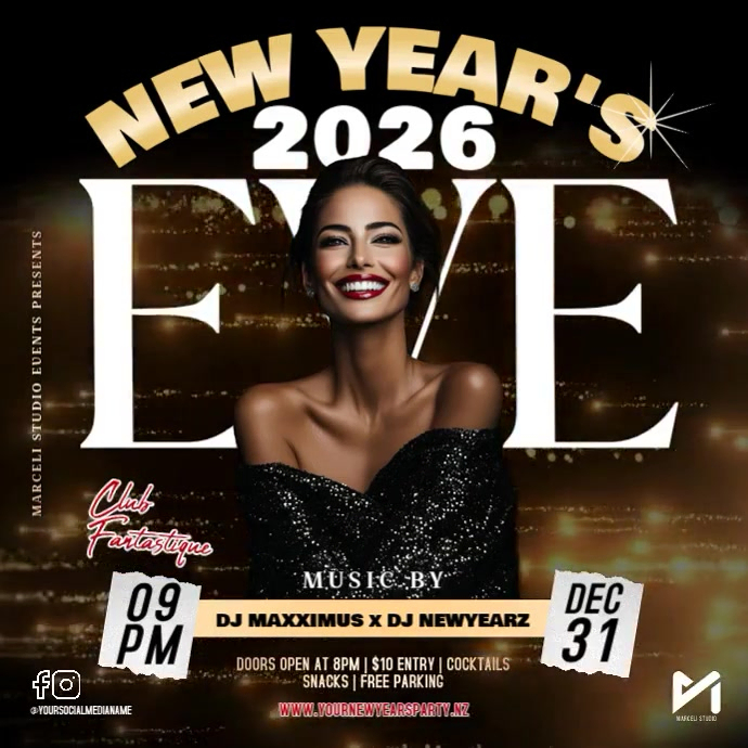 New Year's Eve Ad Video Template | PosterMyWall