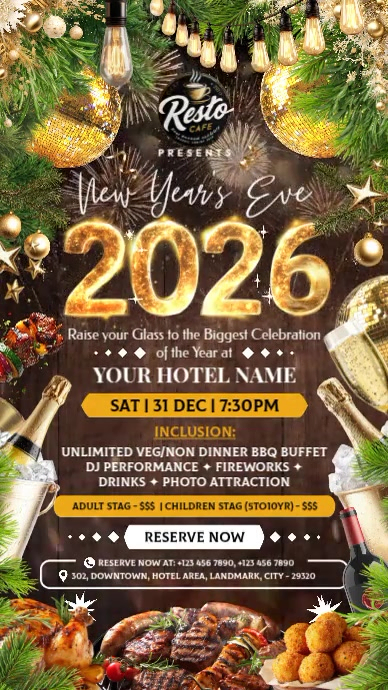 New Year's Eve Celebration 2026 Template | PosterMyWall
