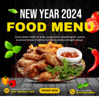 New Year Party Menu Template | PosterMyWall