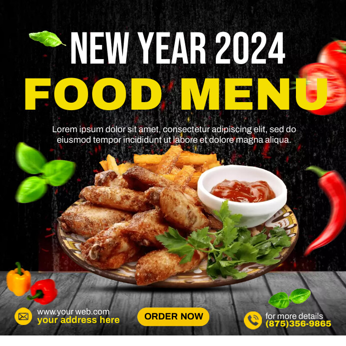 New Year's Eve Party Menu Template | PosterMyWall