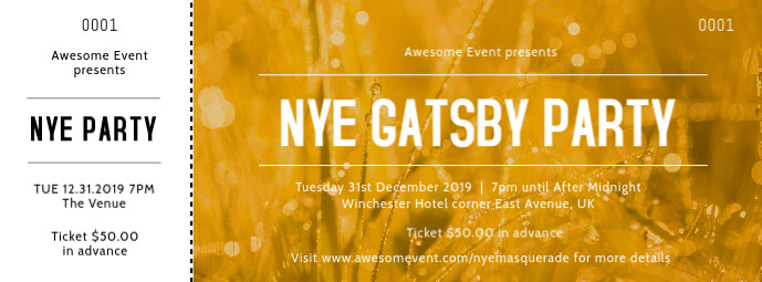 New Year's Eve Party Ticket 4 Template | PosterMyWall