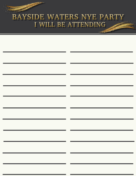 New Year's Guest List Sign-up-Sheet Template | PosterMyWall