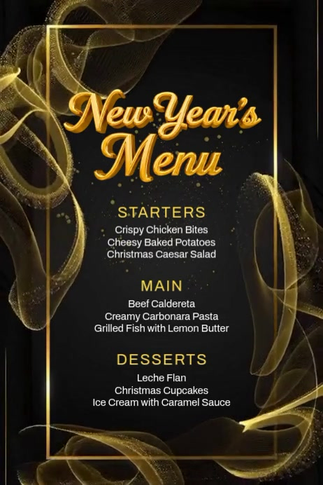 New Year's Menu Design Template | PosterMyWall