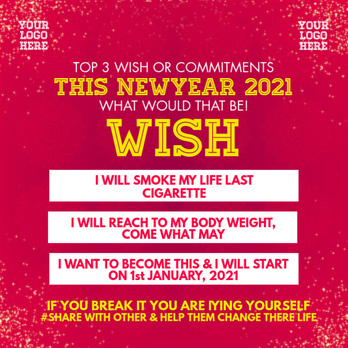 Copy of New Year 2021 Commitment Template | PosterMyWall