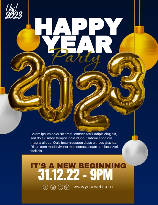 New Year 2023 Music Party Flyer Template | PosterMyWall